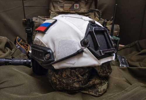 Белый чехол на шлем формата Ops-core