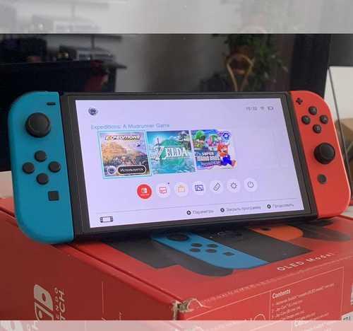 Nintendo Switch Oled прошитая чип 64+64гб