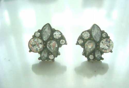 Винтажные серьги. стразы. США. 2