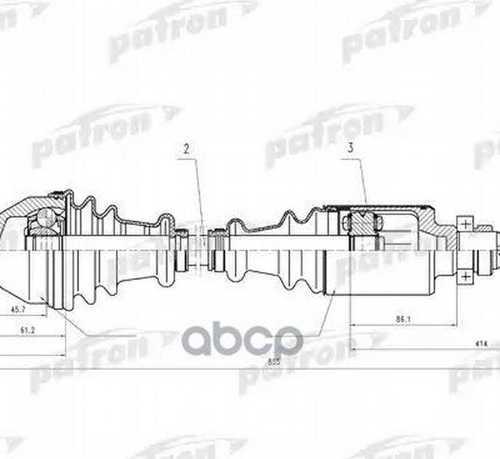 Patron Полуось прав citroen: ZX/Xsara 1.1/1.4/1