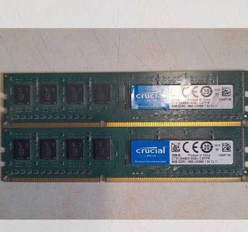 Озу DDR3 8 Gb 1600 мгц Crucial / Micron