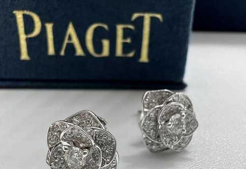 Piaget золотые серьги пусеты с бриллиантами