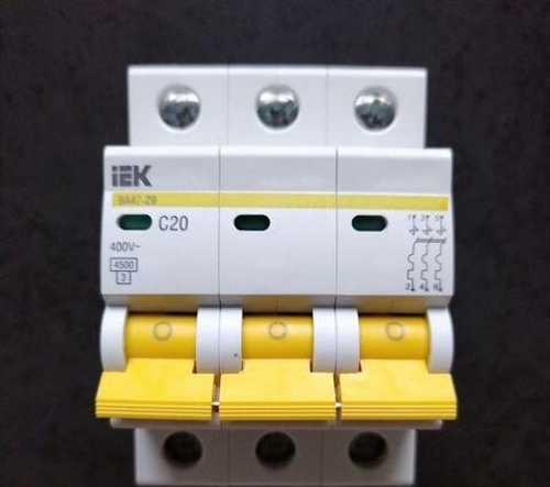 Автоматический выключатель 20А С 3п 4.5кА IEK