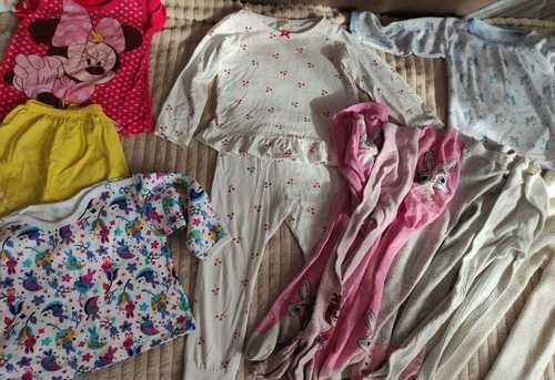 Детские вещи пакетом пижамы шорты футболки платья