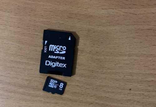 Карта памяти MicroSD 8гб