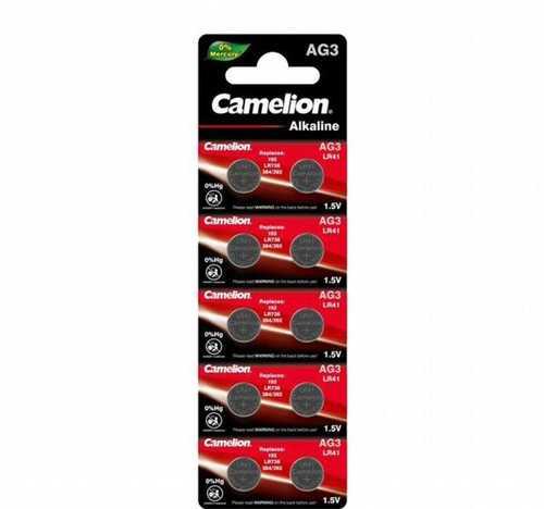 Батарейка Camelion G3/LR736/LR41/392A/192 BL10 Alkaline 1.5V (10/100/3600)