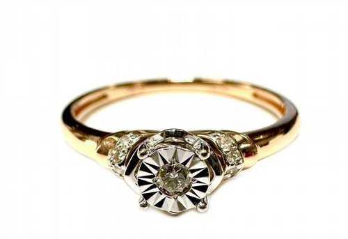 Золотое кольцо с бриллиантами 1.3г. (Т97005)