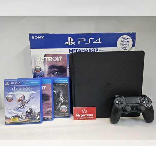 Игровая приставка PS4 Slim 1Tb+3 игры