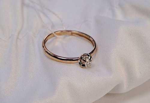 Золотое кольцо с бриллиантом 585 пробы 17,5 размер