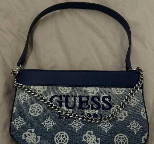 Сумка женская guess джинсовая с вышивкой