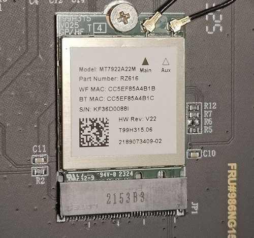 Pci-e WiFi 6E адаптер (MT7922A22M)