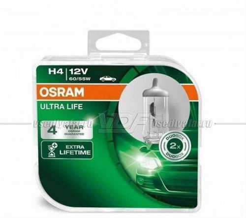 Лампа галогенная osram H4 Ultra Life 12V 60/55W, 2