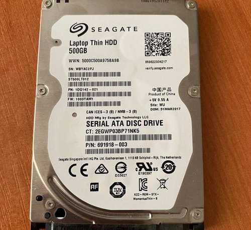 Жесткий диск Seagate Laptop Thin HDD 500GB 2.5