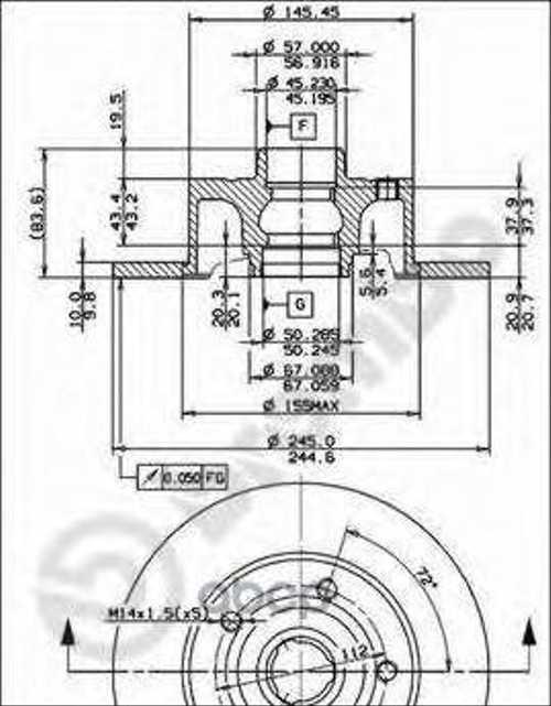 Диск тормозной Standard зад audi A4 (8D2, B