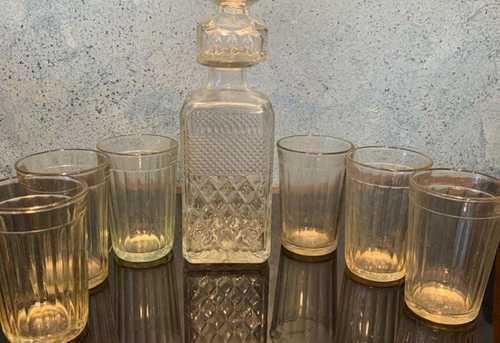 Джентельменский набор 6 стаканов и графин