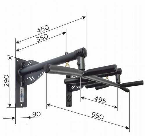 Турник настенный drago flexter profi до 320кг новы