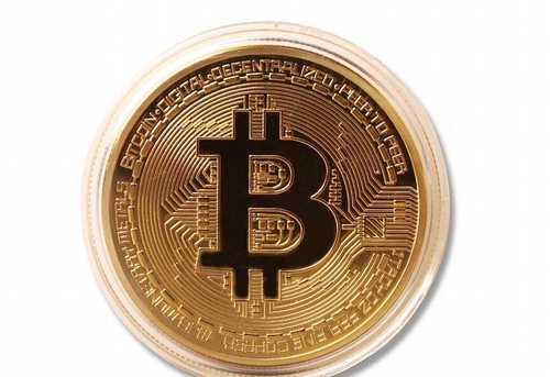 Bitcoin монета коллекционная Биткоин металлический
