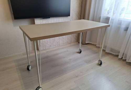 Стол IKEA Linnmon 60x120 + ножки на колесах Krille
