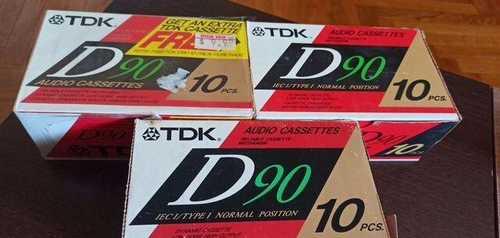 Новые Аудиокассеты TDK D90 1990