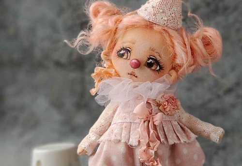 Кукла текстильная интерьерная грустный клоун