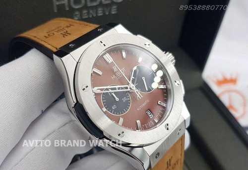 Мужские качественные часы Hublot steel brown