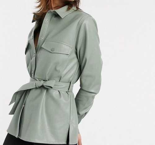 Рубашка из экокожи stradivarius m