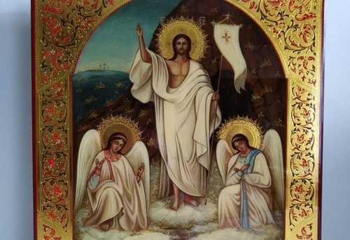 Рукописная икона Воскресение Христово