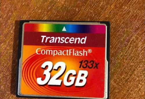 Карта памяти Transcend compactFlash 133x 32gb