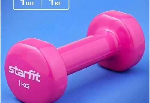 Гантель виниловая DB-101 1 кг, розовый, Starfit