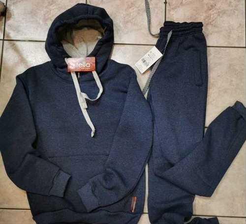 Утеплённый Спортивный костюм синий оригинал новый