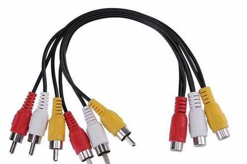 Кабель 3RCA на 6RCA с разной комбинацией пап-мам