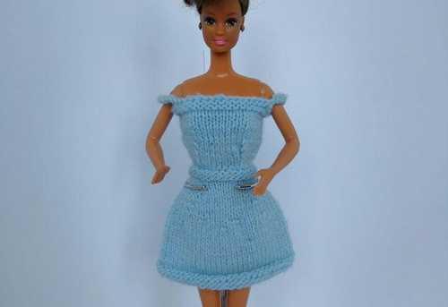 Платье вязаное для куклы Барби ручная работа