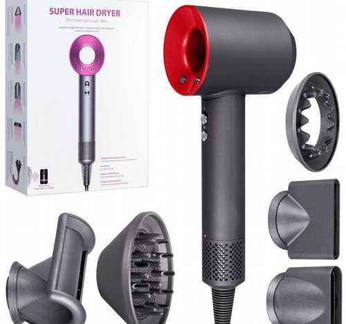 Фен для волос super hair dryer красный