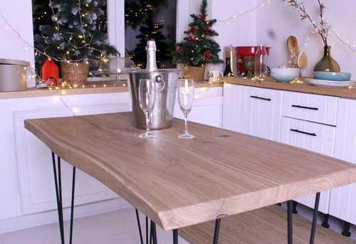 Стол кухонный в стиле лофт (из массива карагача)