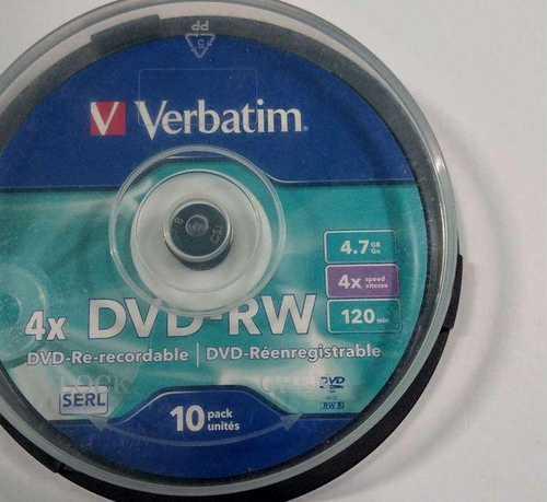 Болванки dvd rw verbatim 5 шт