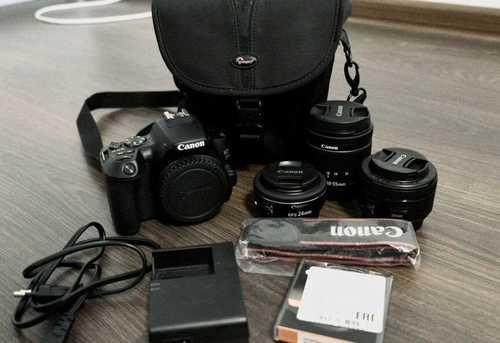 Canon eos 250d + 3 объектива + сумка + ND-фильтр