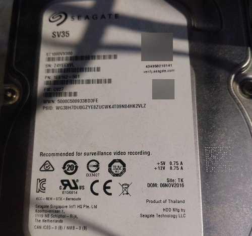 Seagate SV35 1tb жесткий диск