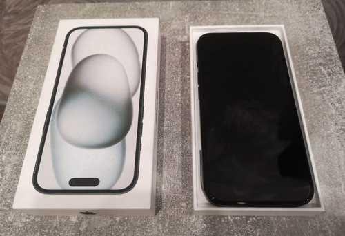 iPhone 15 256, черный Dual eSIM, стекло и чехол