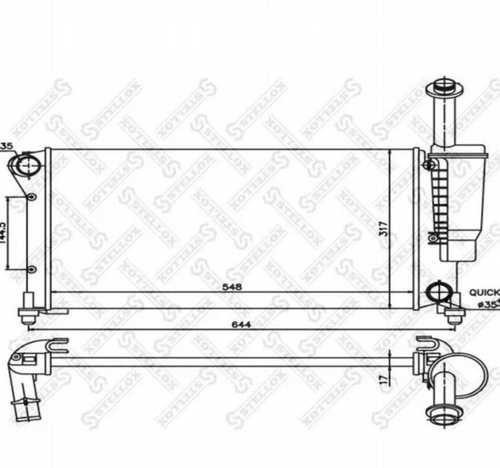 Радиатор охлаждения Фиат панда 2 новый