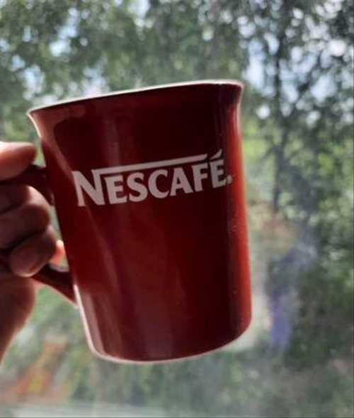 Кружка большая красная Нескафе Nescafe