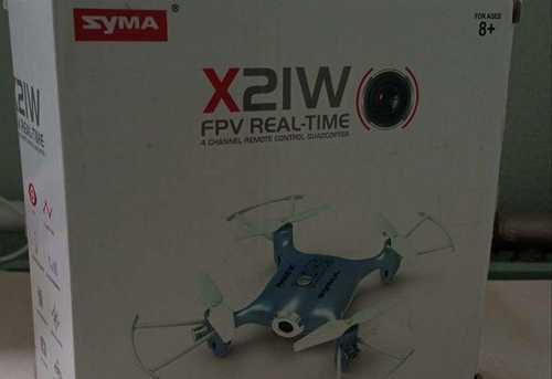 Квадрокоптер с камерой Syma x21w золотой