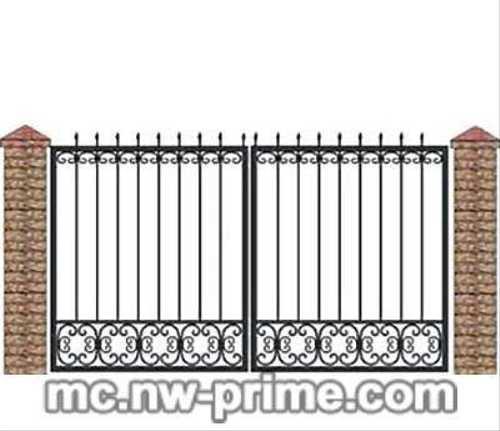 Кованые металлические ворота - «Прайм-мк-2341301»