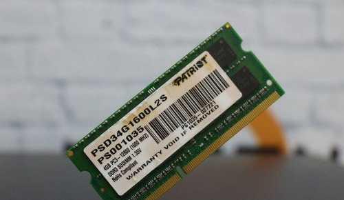 Озу для ноутубка DDR3L Sodimm 4Gb Patriot 1600MHz