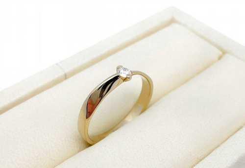 Золотое кольцо с бриллиантом 750пр. размер: 17,6