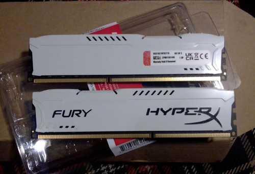 DDR3 2 по 8 Gb белые HyperX Fury 1866 новые
