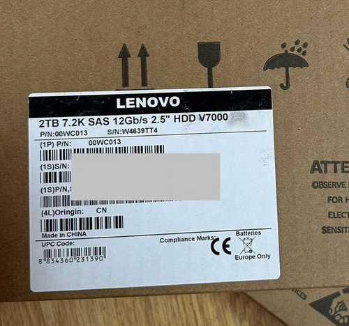 Жесткий диск Lenovo 2TB SAS 00WC013 Storvize V7000