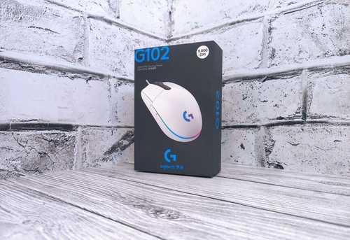 Мышь проводная Logitech G102 lightsync белая