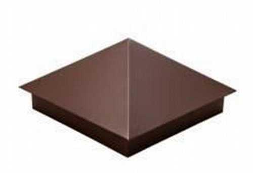 Колпак заборный (390 х 390) 0,4мм RAL 8017 шоколад