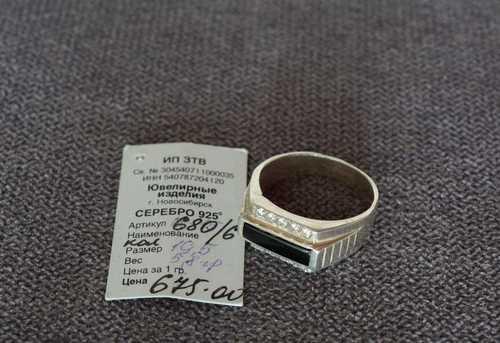 Кольцо серебряное мужское печатка(5,8г;19,5 размер