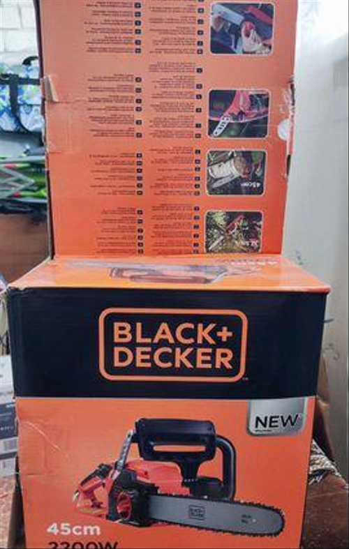 Электрическая цепная пила black + decker